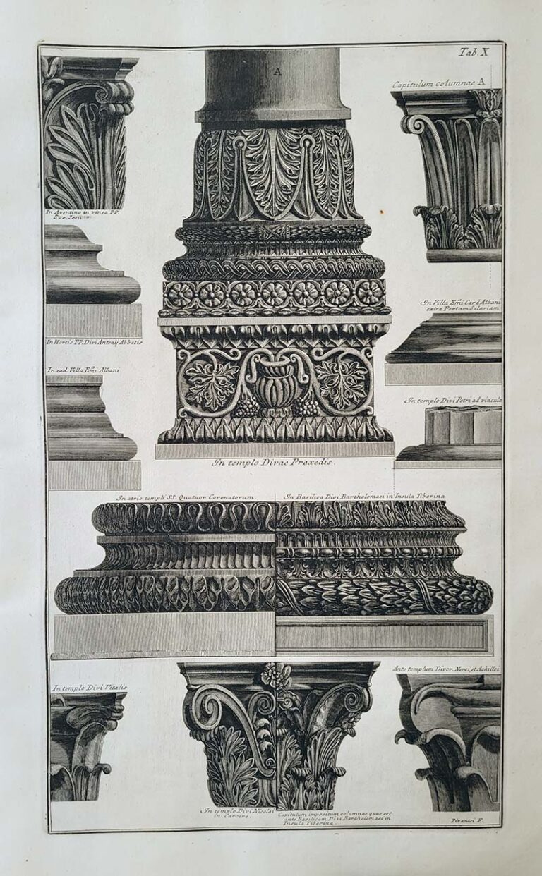 Plate X Columns, bases and capitals from Villa Albani, S Pietro in ...
