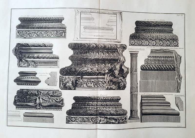 Plate XI Columns, bases and capitals from Villa Albani, Corsini ...