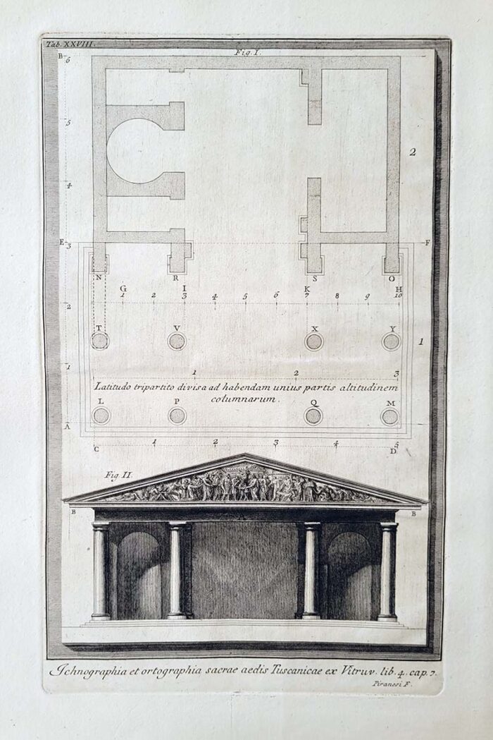 Plate XXVIII Plan and elevation of the Tuscan Temple after Vitruvius ...