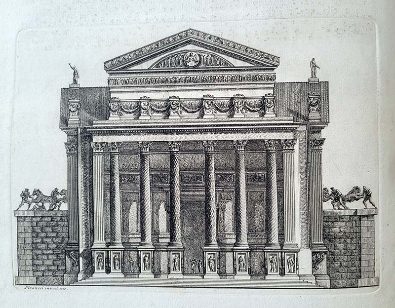 Imaginary architectural composition of a hexastyle Corinthian temple ...
